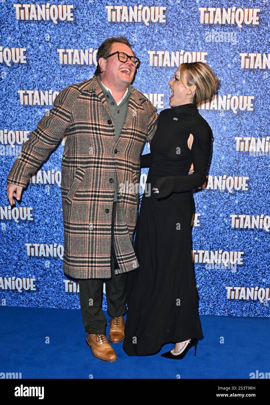 Alan Carr and Ashley Roberts attends the Opening Night of "TITANIQUE ...
