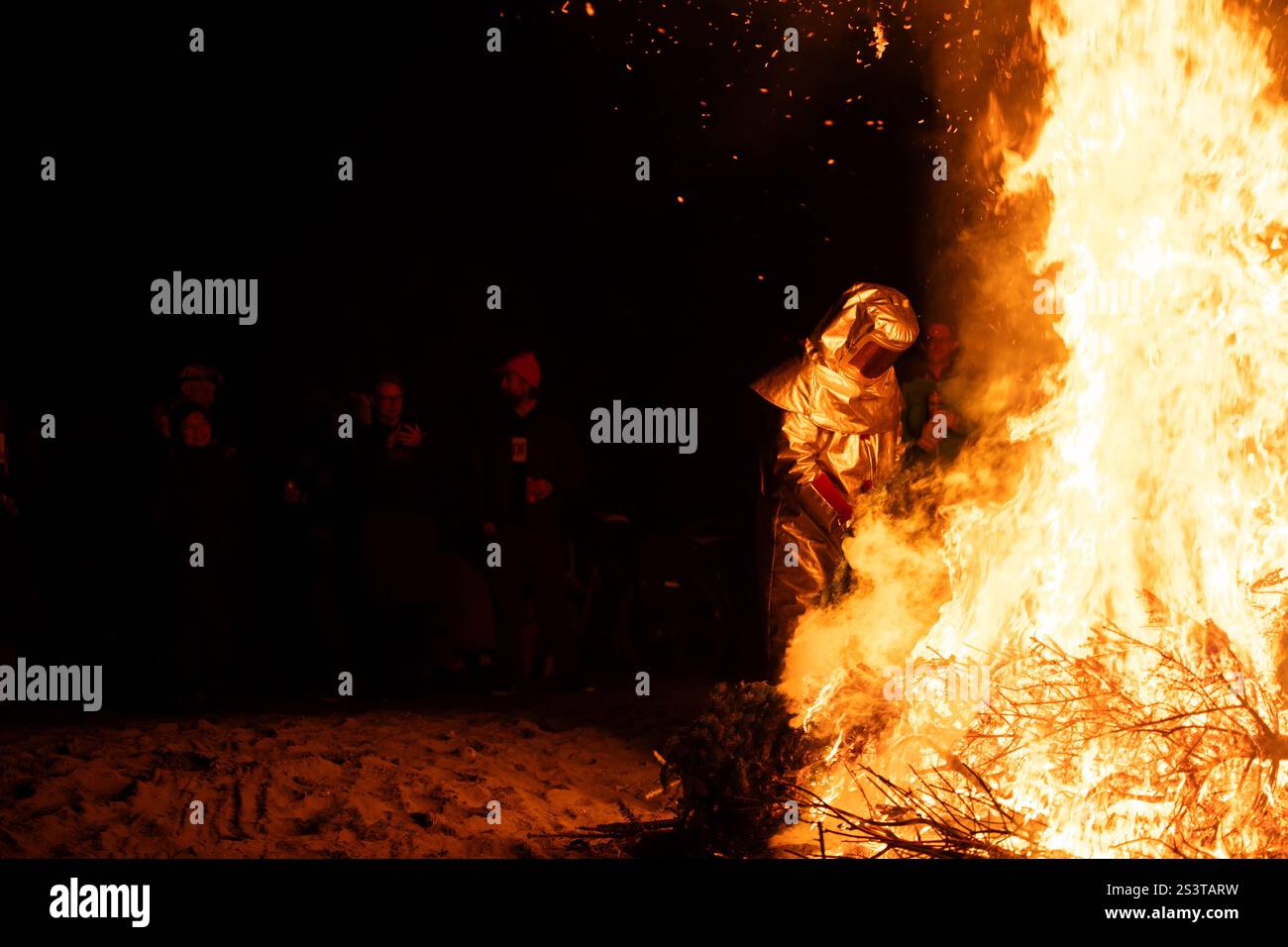 Seattle, USA. 9th Jan, 2025. Trees being burned in the annual Christmas ...