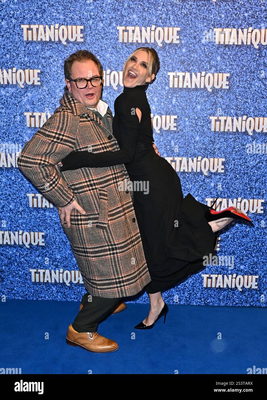 Alan Carr and Ashley Roberts attends the Opening Night of "TITANIQUE ...