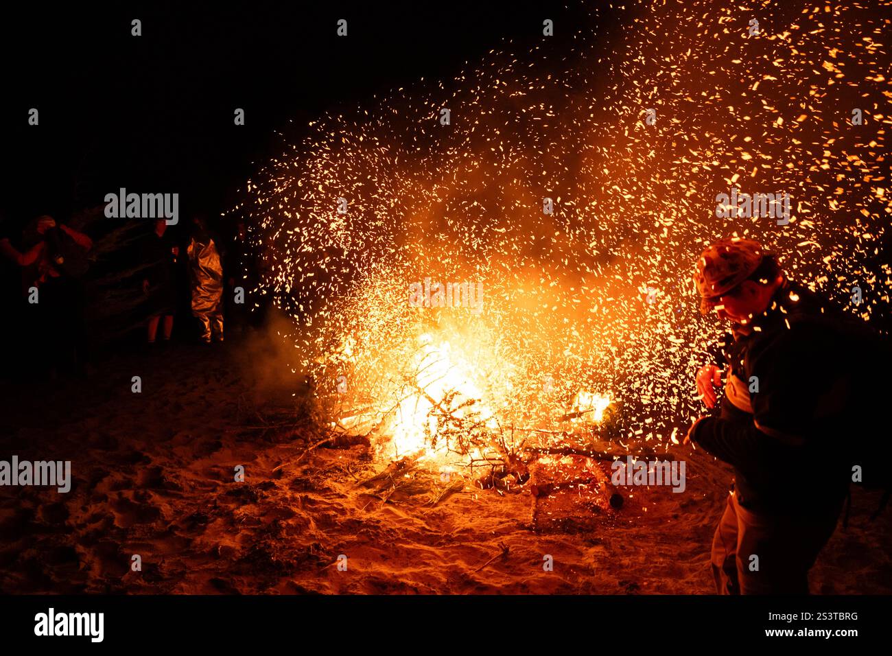 Seattle, USA. 9th Jan, 2025. Trees being burned in the annual Christmas ...