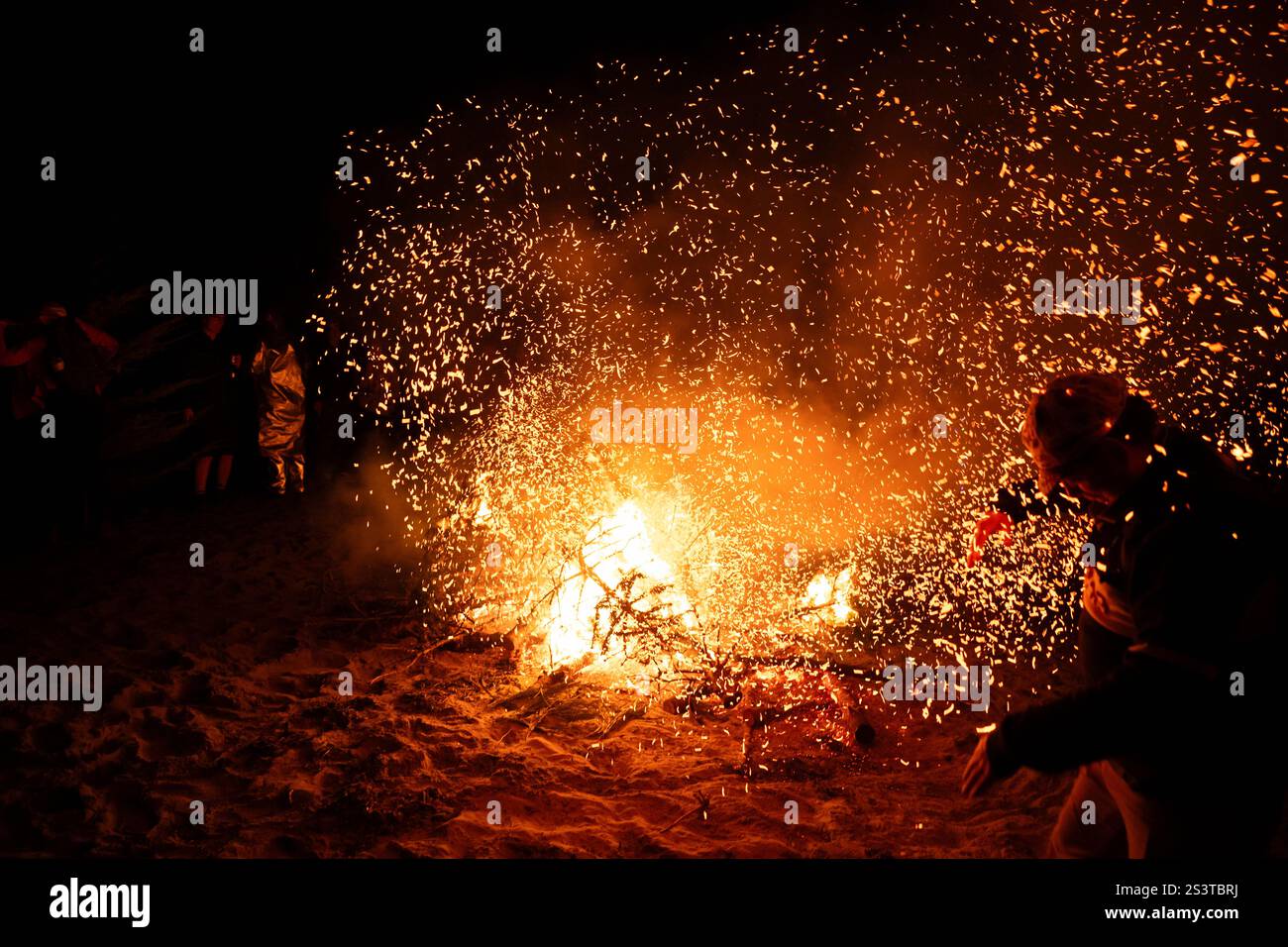 Seattle, USA. 9th Jan, 2025. Trees being burned in the annual Christmas ...