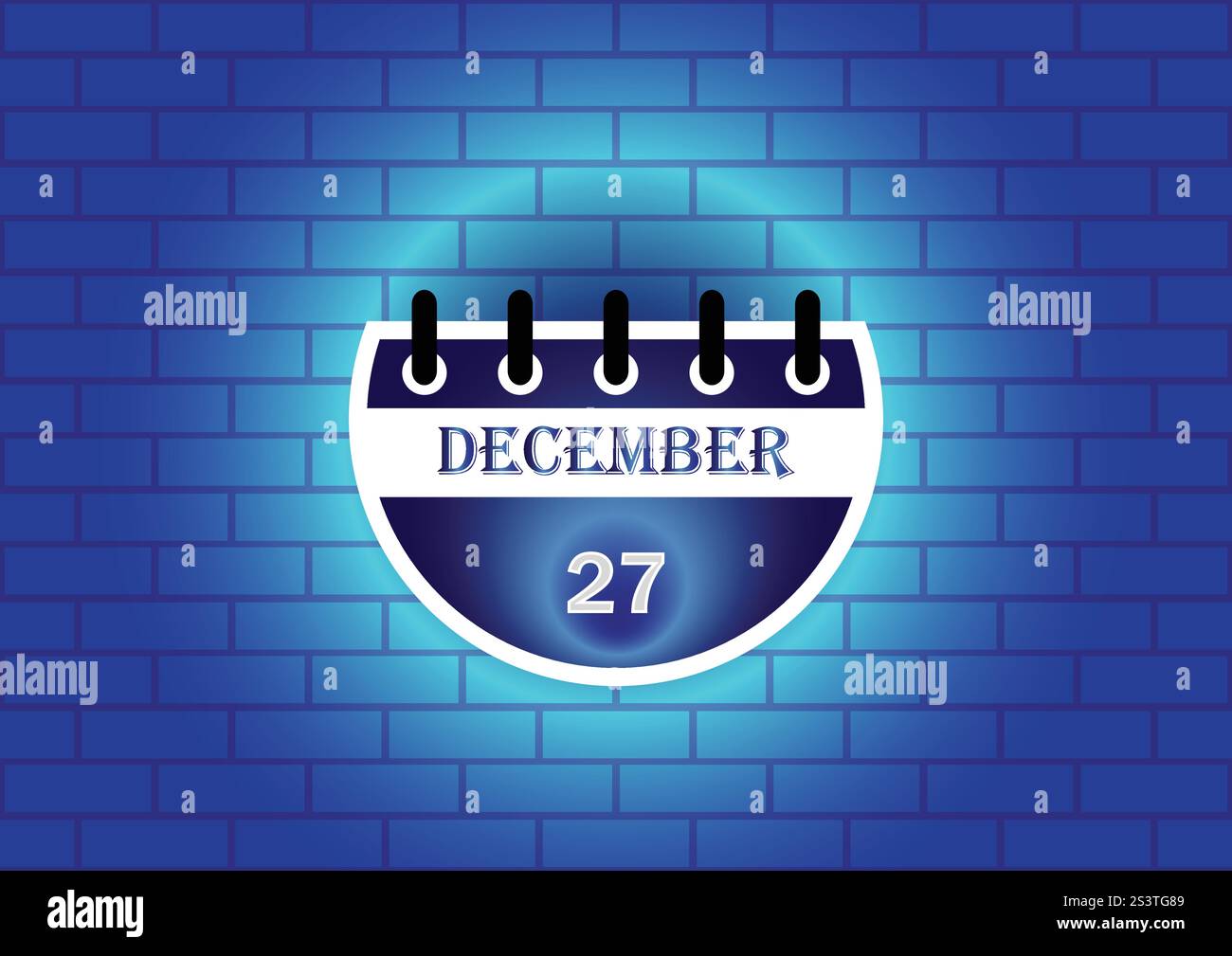 A stylized calendar page showing December 27th. The design features a ...