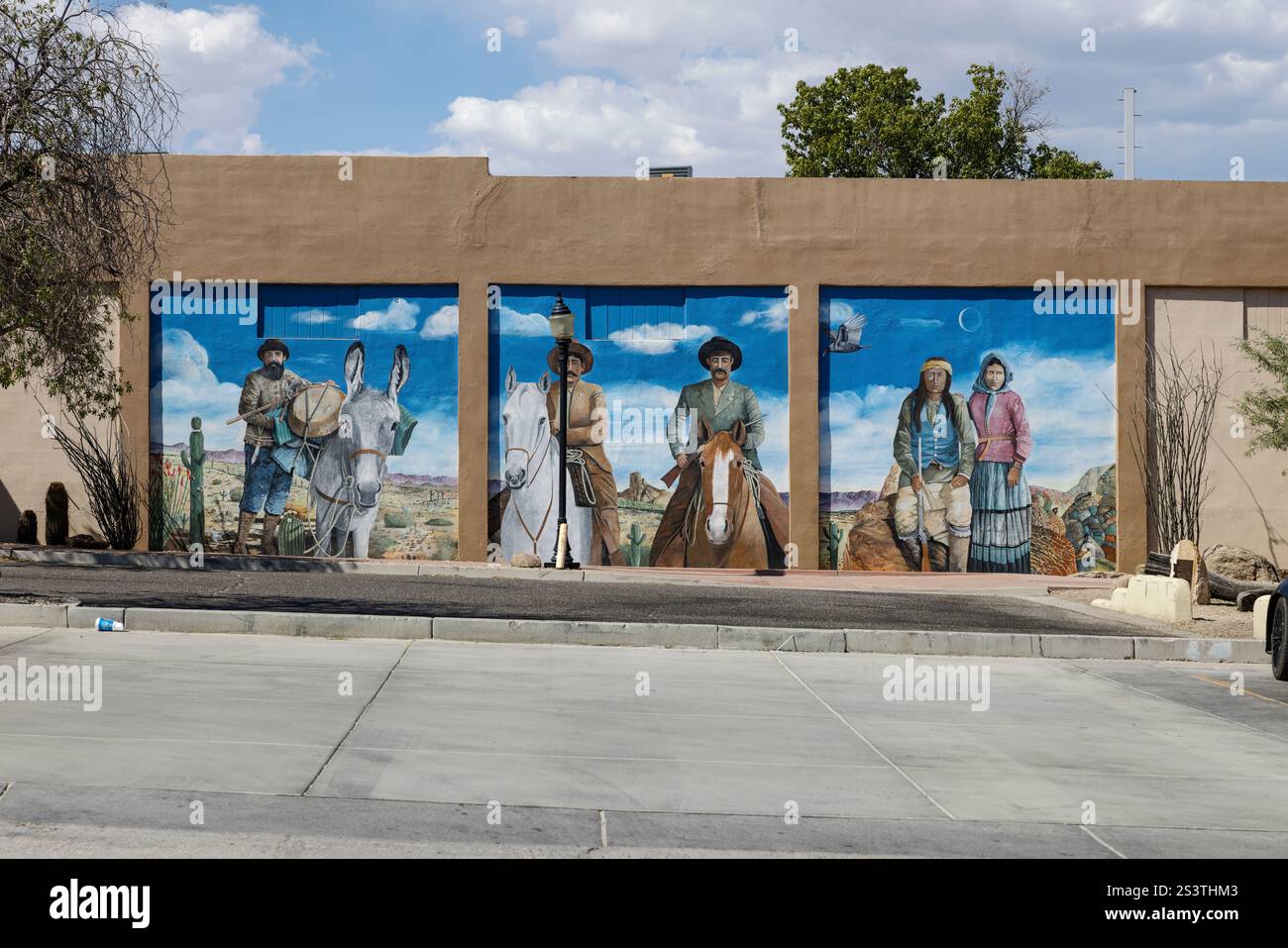 Mural by Kim Polomka illustrating the people and history of the town ...