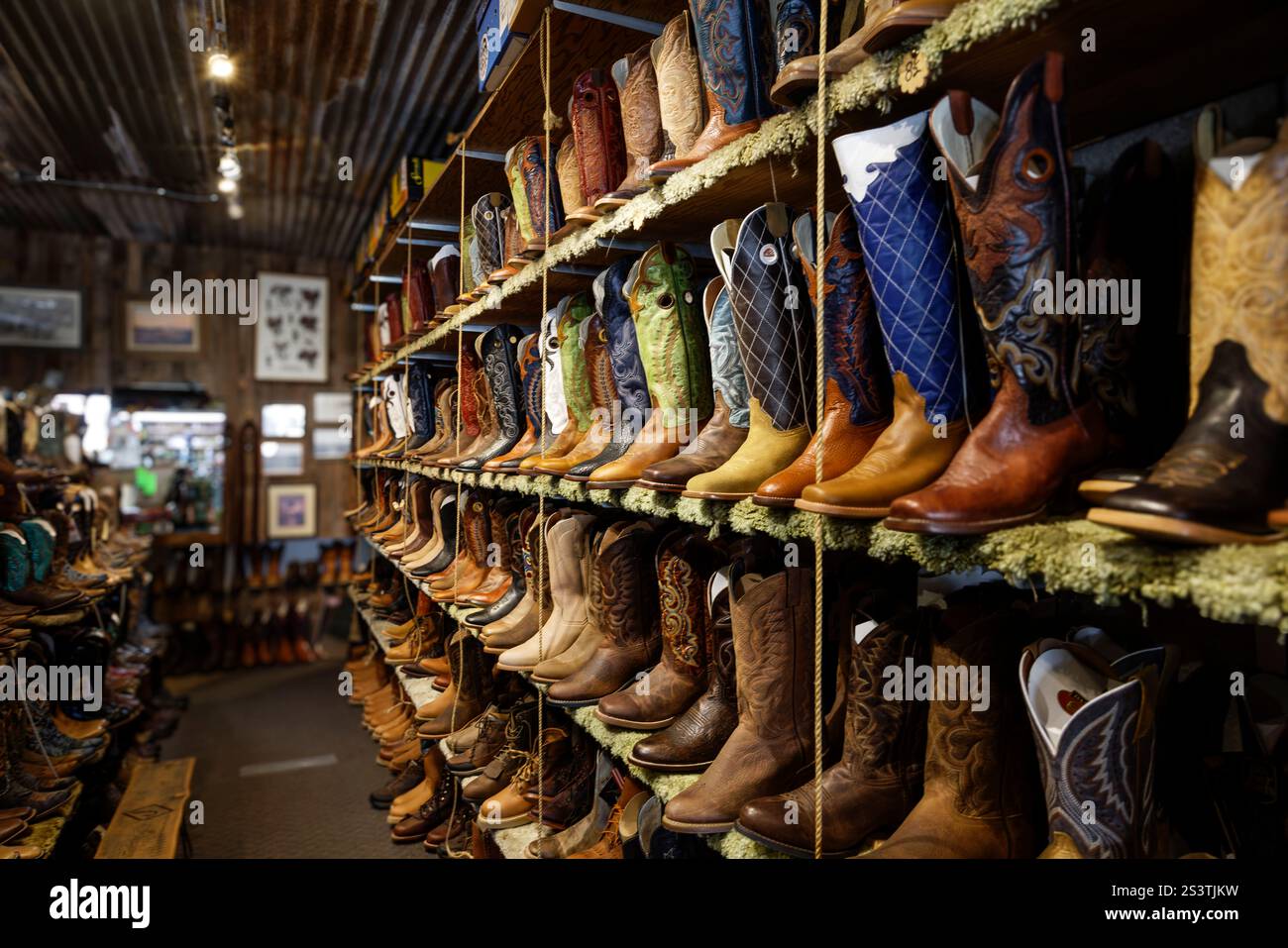 Traditional western and fashion cowboy boots in western saddlery and ...