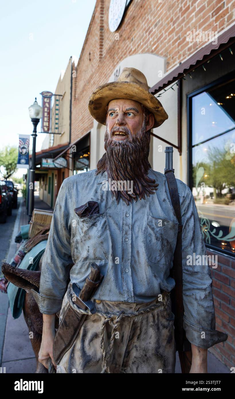 Bronze 'miner leading donkey' statue illustrating town's history by J ...