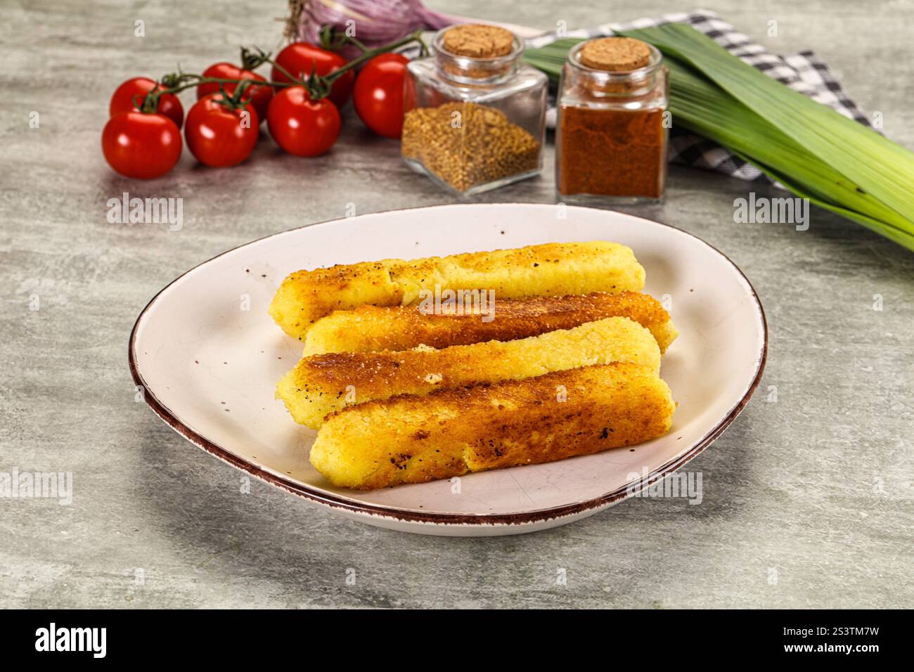 Crispy breaded mozarella cheese sticks appetizer Stock Photo - Alamy