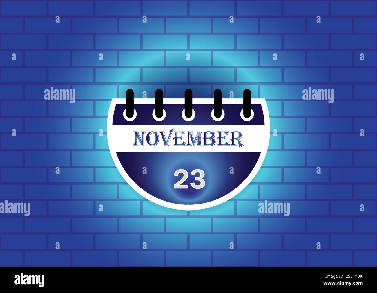 A stylized calendar page displaying November 23rd. The calendar is ...
