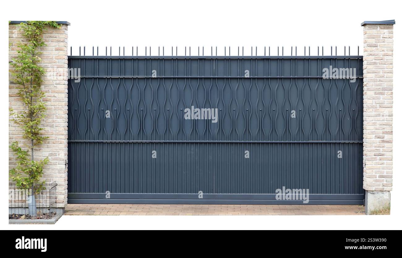 Open iron gate on Cut Out Stock Images & Pictures - Alamy