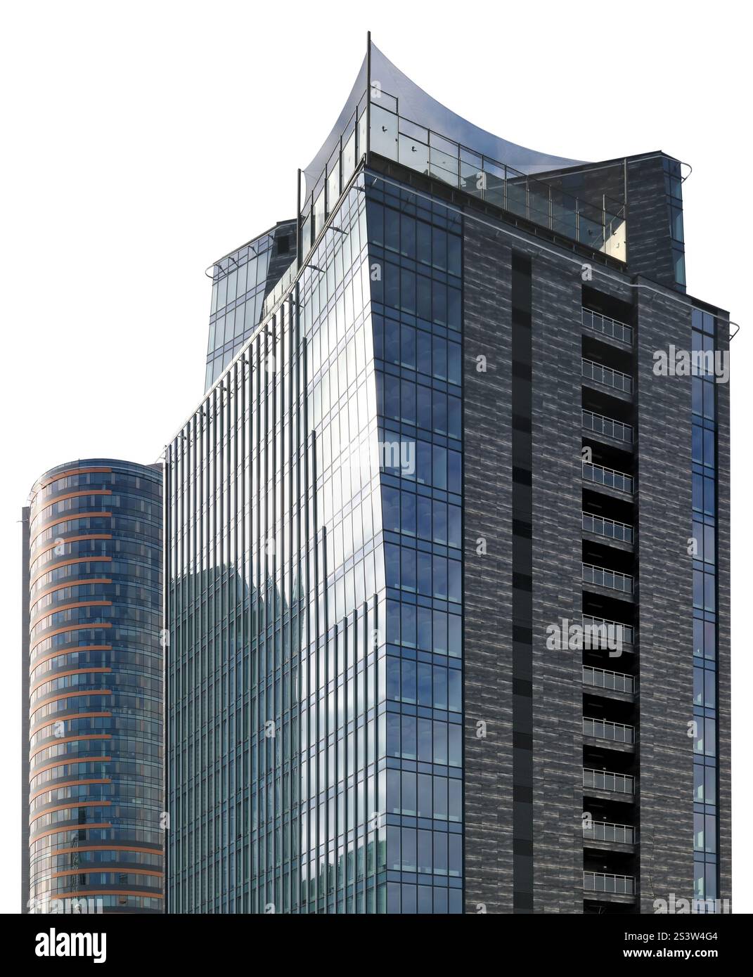 Modern standard office building made of glass, steel and concrete ...