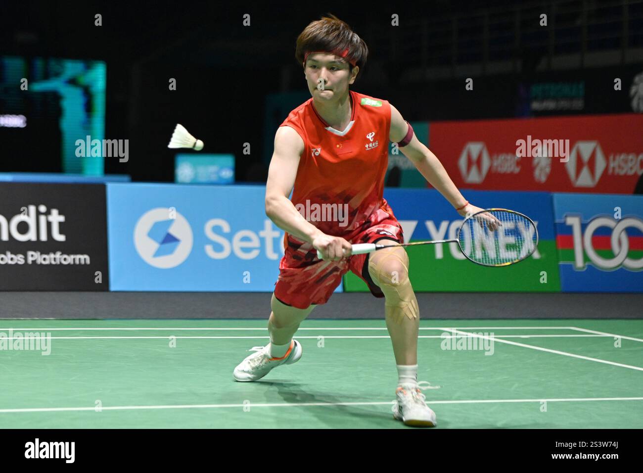 Kuala Lumpur, Malaysia. 10th Jan, 2025. Wang Zhiyi hits a return during ...