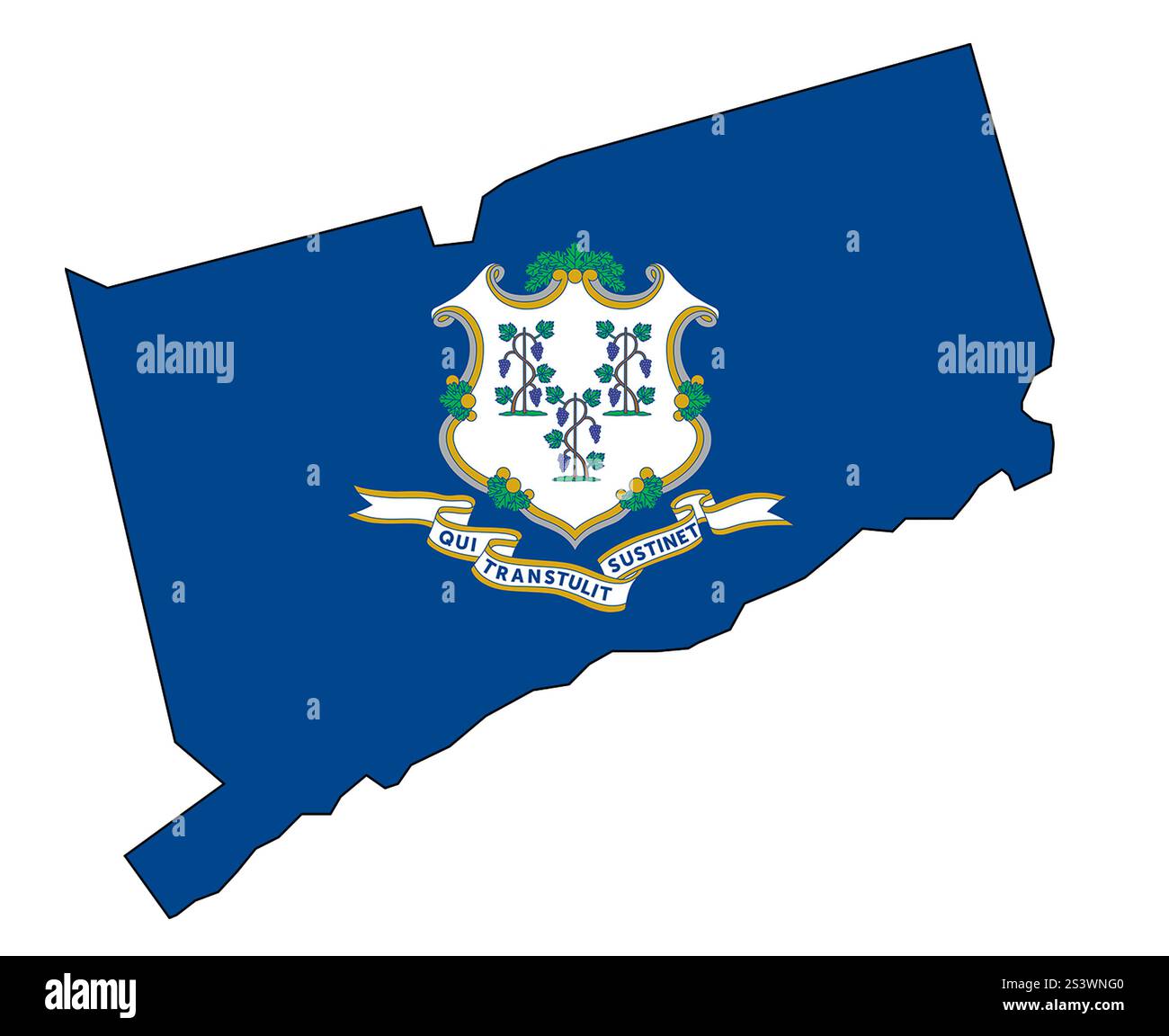 Connecticut flag with the border outline Stock Photo - Alamy