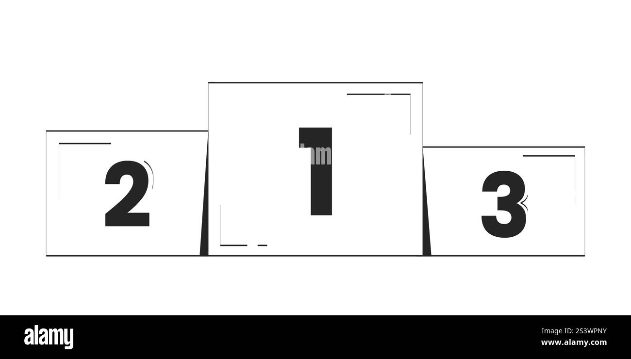 Podium finish for competition winners doodle linear object Stock Vector ...