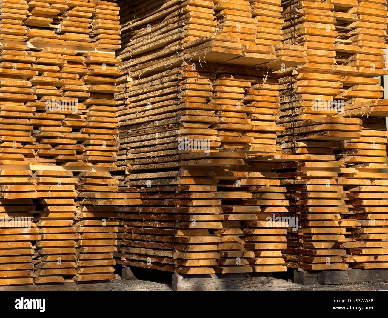 stack of wooden pallets,Lumber in the lumber industry, boards Stock ...