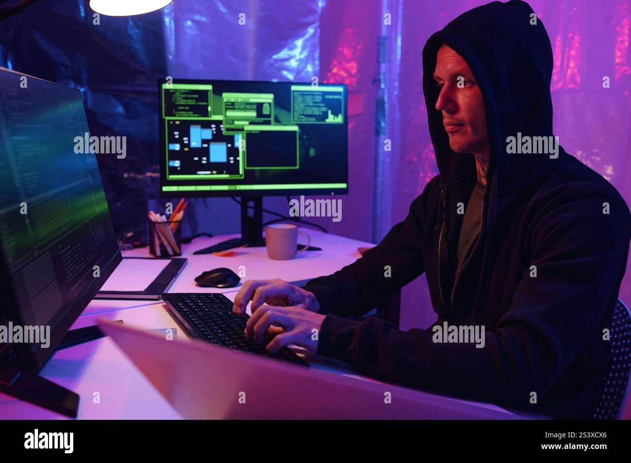 Programmer Working With Codes In Office Stock Photo - Alamy