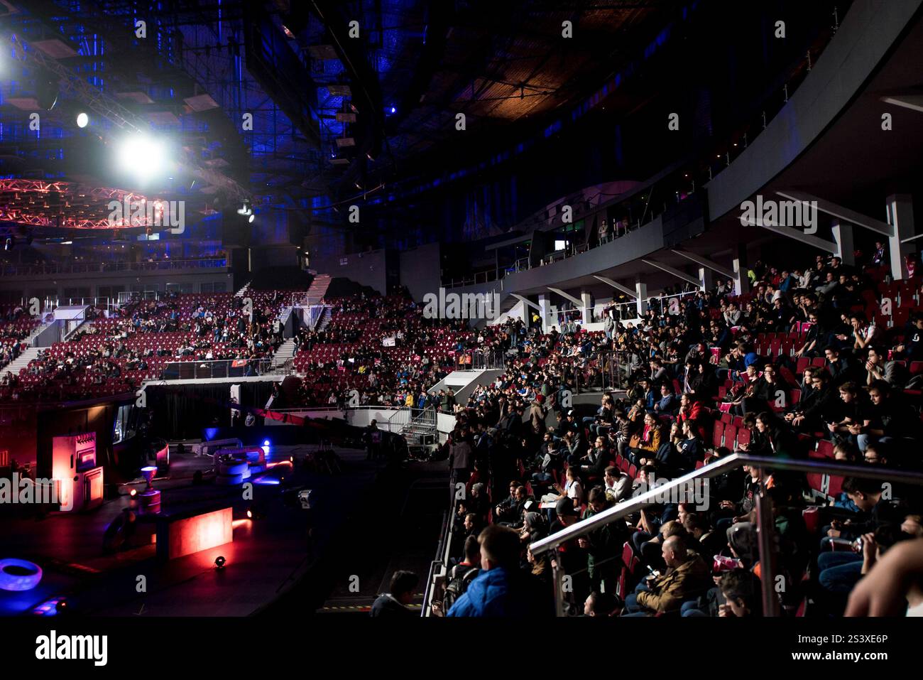 The interior of the theater stand, the auditorium of the large concert ...