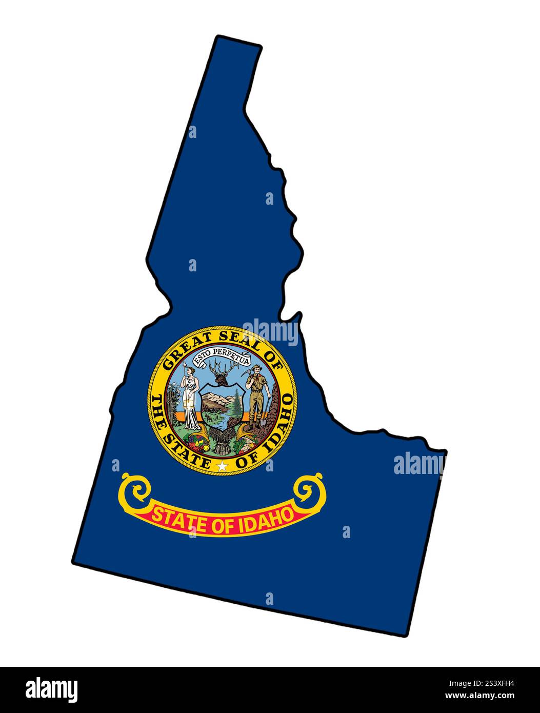 Idaho flag with the border outline Stock Photo - Alamy