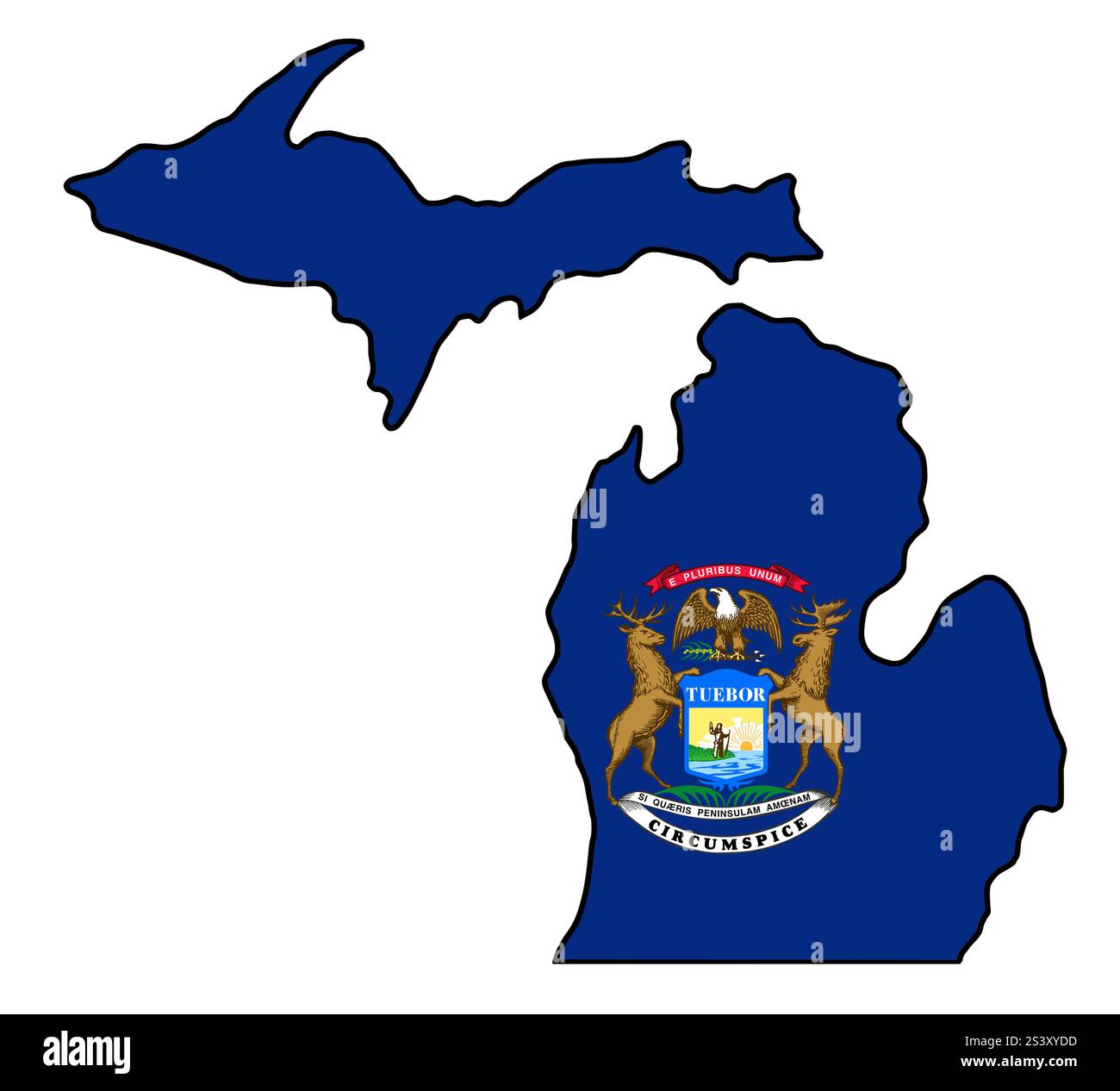 Outline map state michigan map hi-res stock photography and images - Alamy