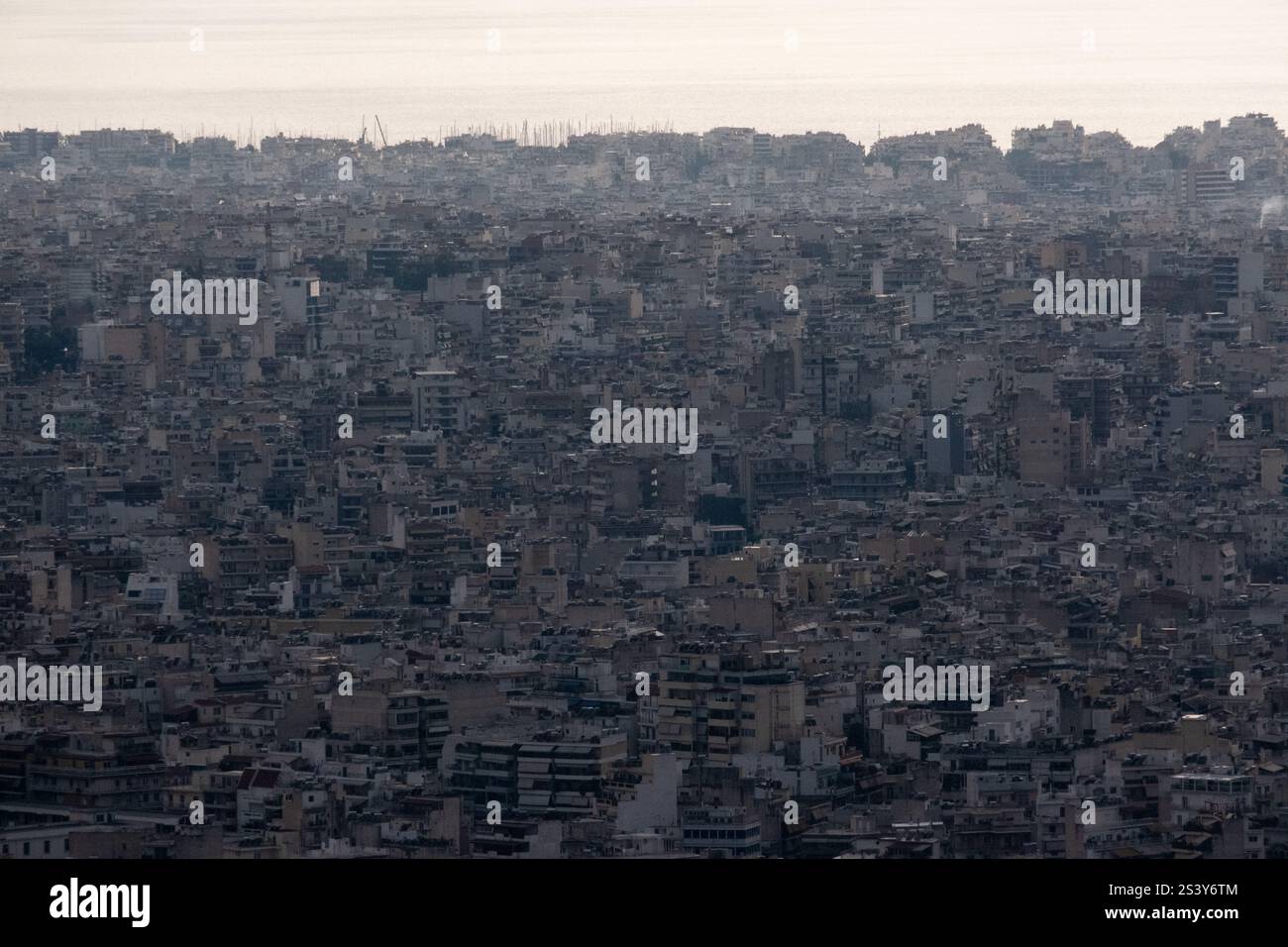 Landscape of apartment buildingsshowing the population density with the ...