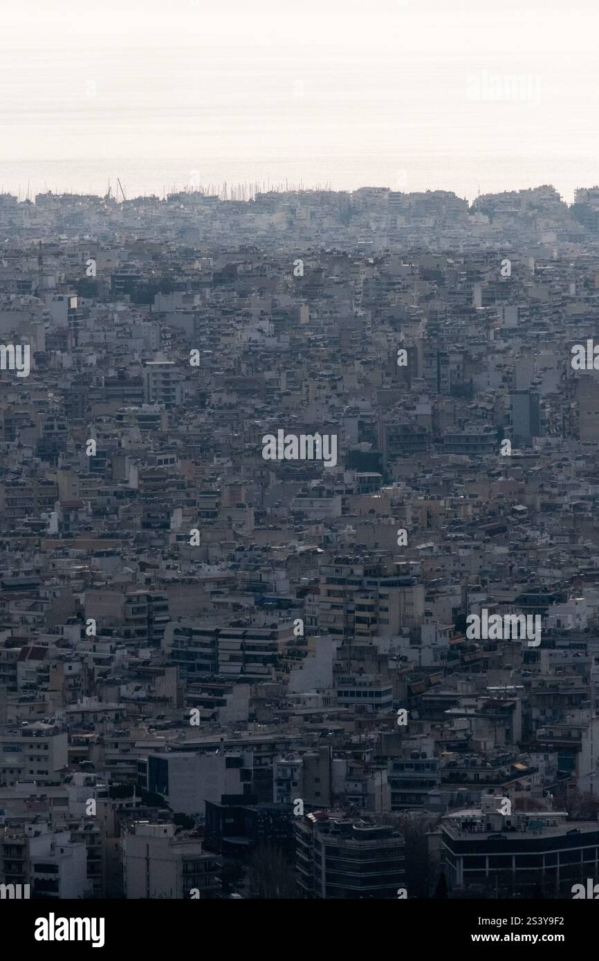 Landscape of apartment buildingsshowing the population density with the ...