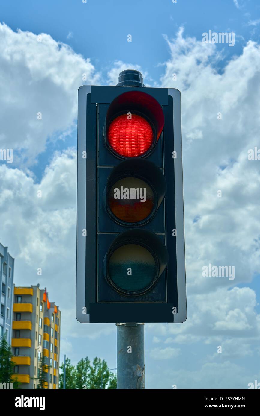 traffic red light stop Stock Photo - Alamy