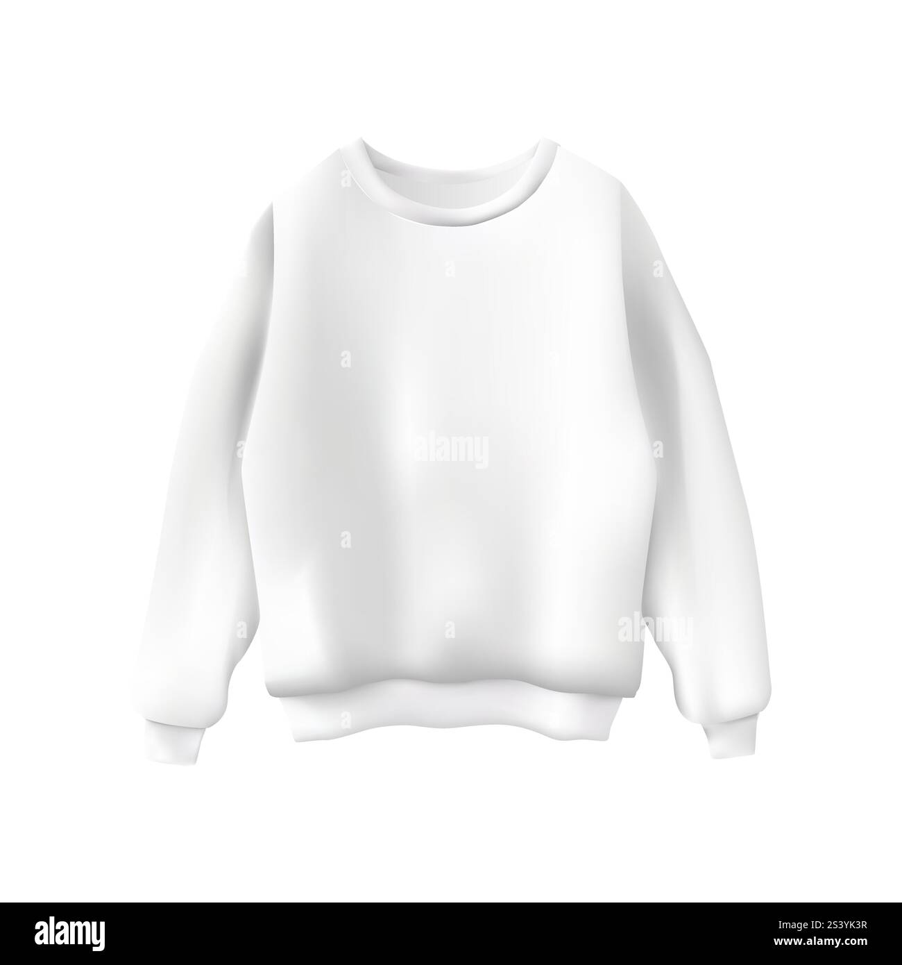 Blank White Oversized Sweater Template for Apparel Mockups, Fashion ...
