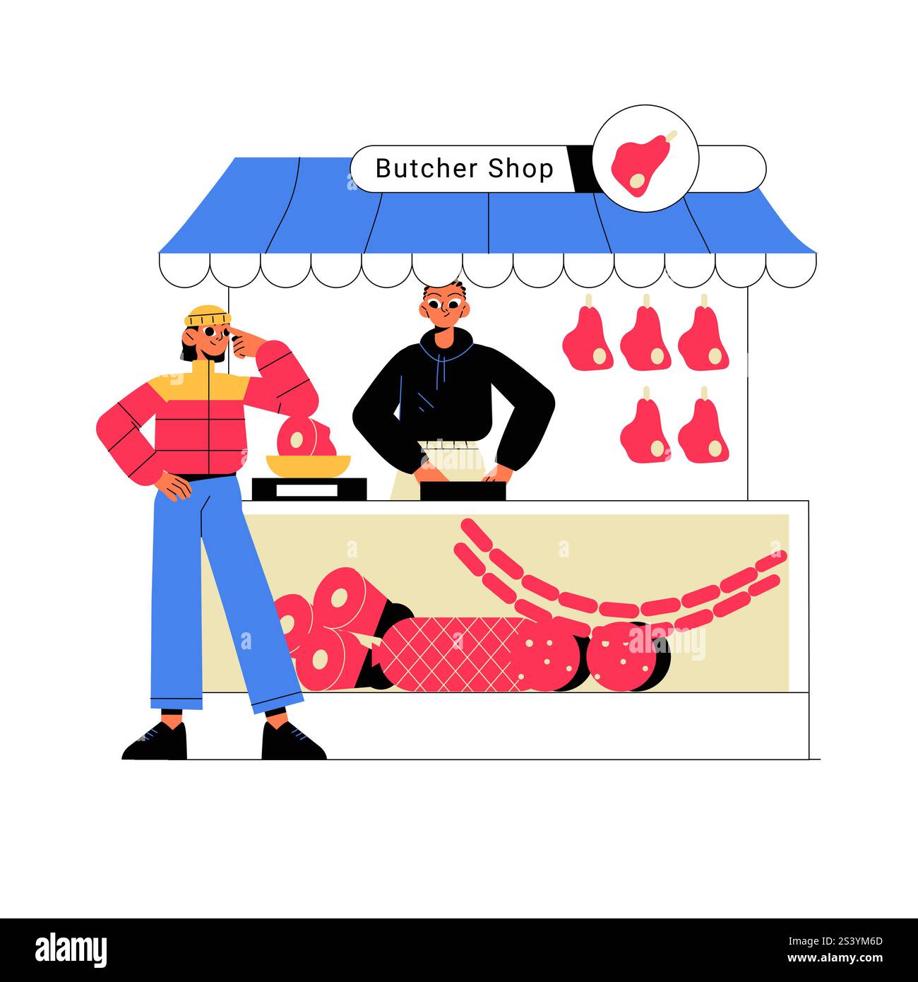 Stall local market vector owner shop hi-res stock photography and ...