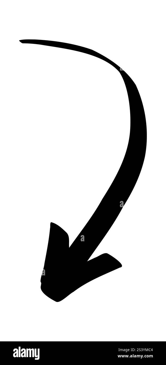 Bold Black Hand-Drawn Arrow Perfect for Directional Signage ...