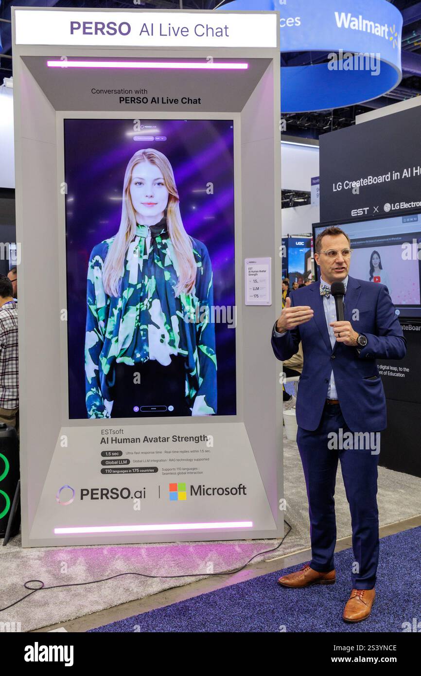 Las Vegas, USA. 09th Jan, 2025. Perso.ai, a revolutionary AI video translation and avatar ...