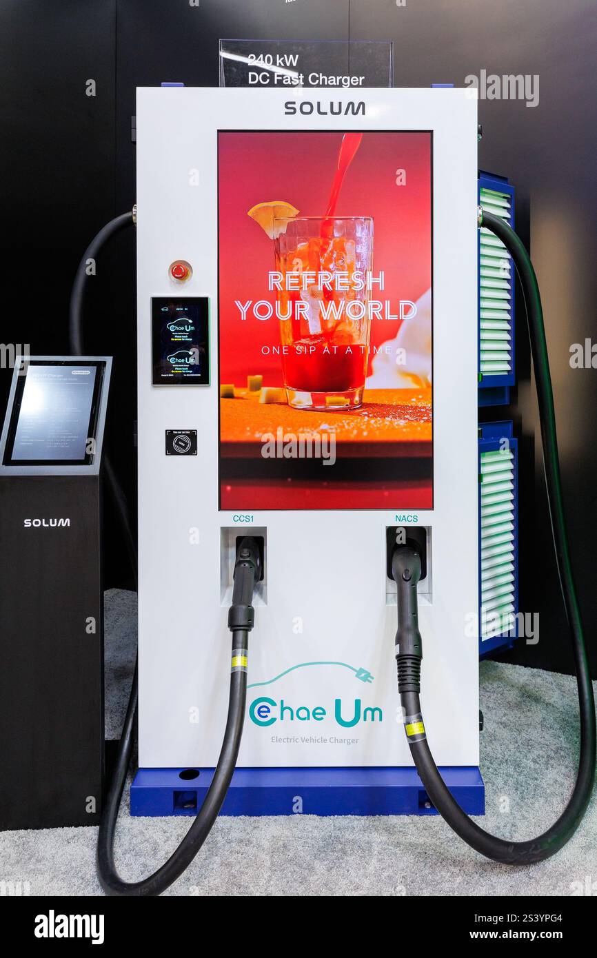 Las Vegas, USA. 09th Jan, 2025. 240 kW Charger, by Solum, on display at ...
