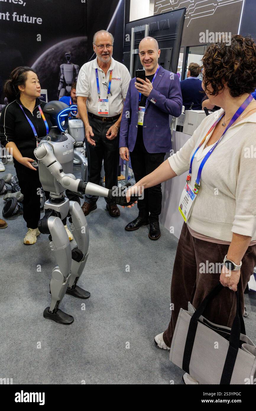 Unitree G1, Humanoid Agent AI Avatar, by Unitree, on display at the Las ... Unitree G1, Humanoid Agent AI Avatar, by Unitree, on display at the Las ...