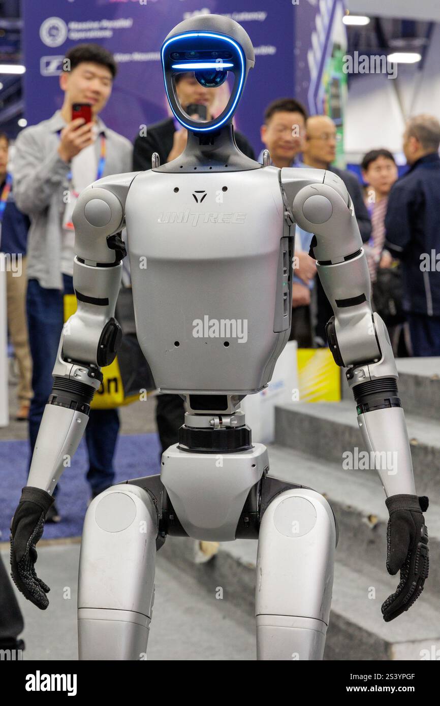 Unitree G1, Humanoid Agent AI Avatar, by Unitree, on display at the Las ... Unitree G1, Humanoid Agent AI Avatar, by Unitree, on display at the Las ...