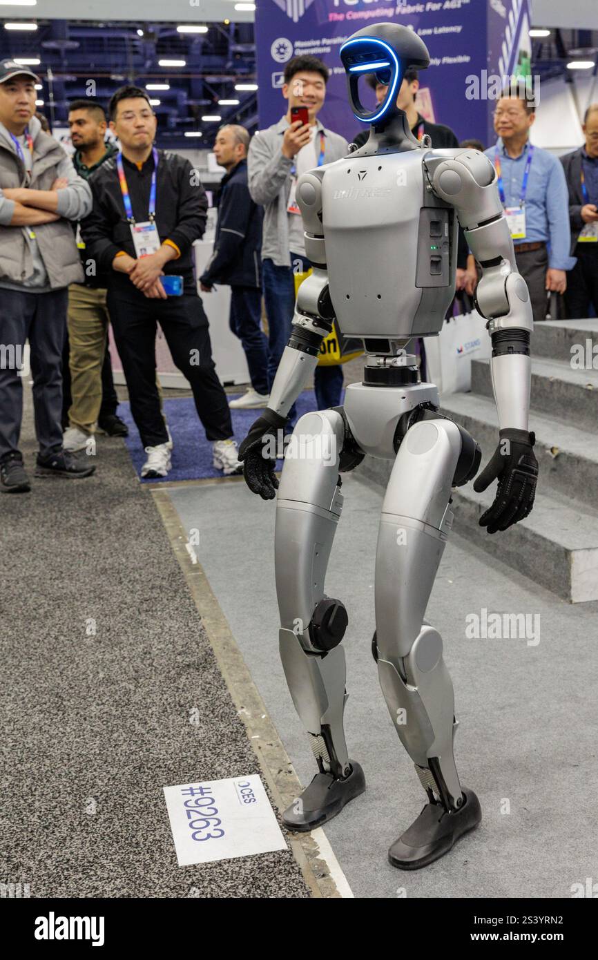 Las Vegas, USA. 09th Jan, 2025. Unitree G1, Humanoid Agent AI Avatar, by Unitree, on display at ...