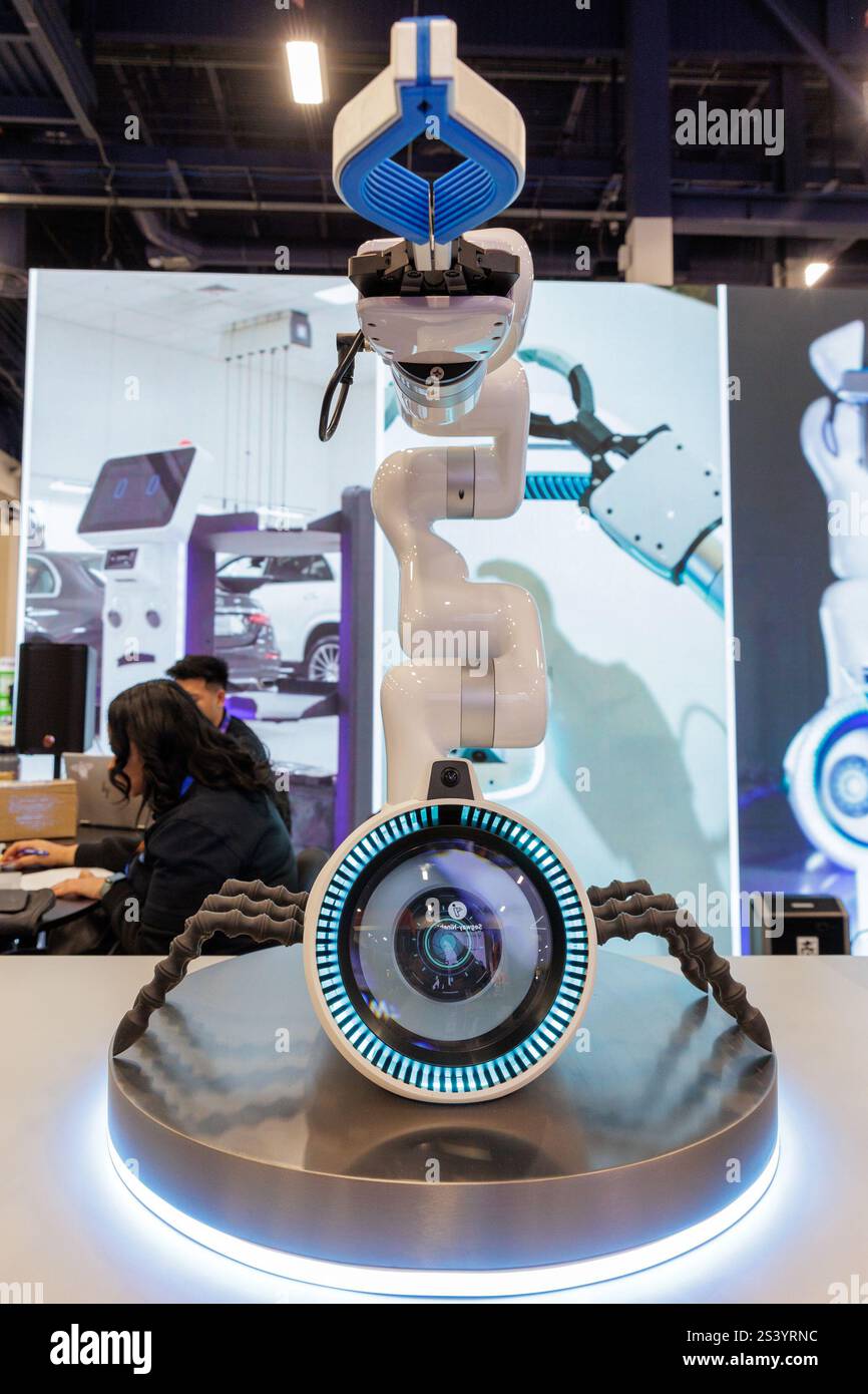 Scorpion, a robotic bartender, by Richtech Robotics, on display at the Las Vegas Convention ...