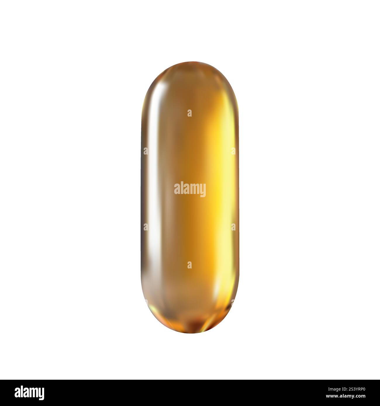 Realistic Golden Capsule or Softgel for Medical, Pharmaceutical, and ...