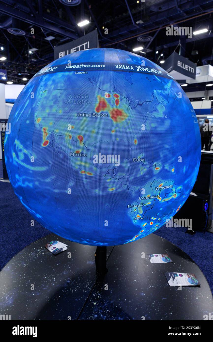 Xweather LED weather visualizer, by Vaisala, on display at the Las ...