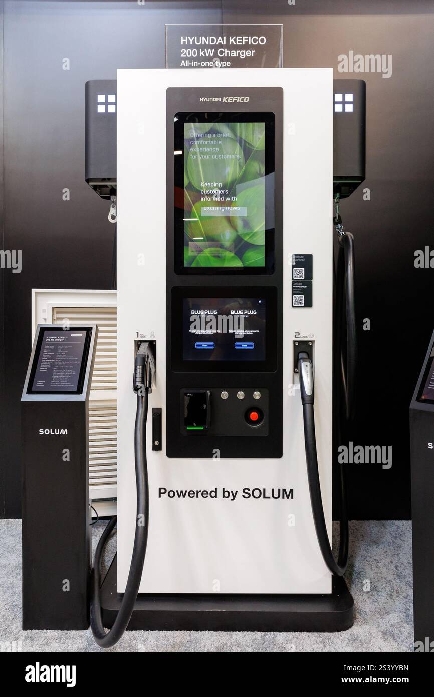 Hyundai Kefico 200kW Charger, by Solum, on display at the Las Vegas ...