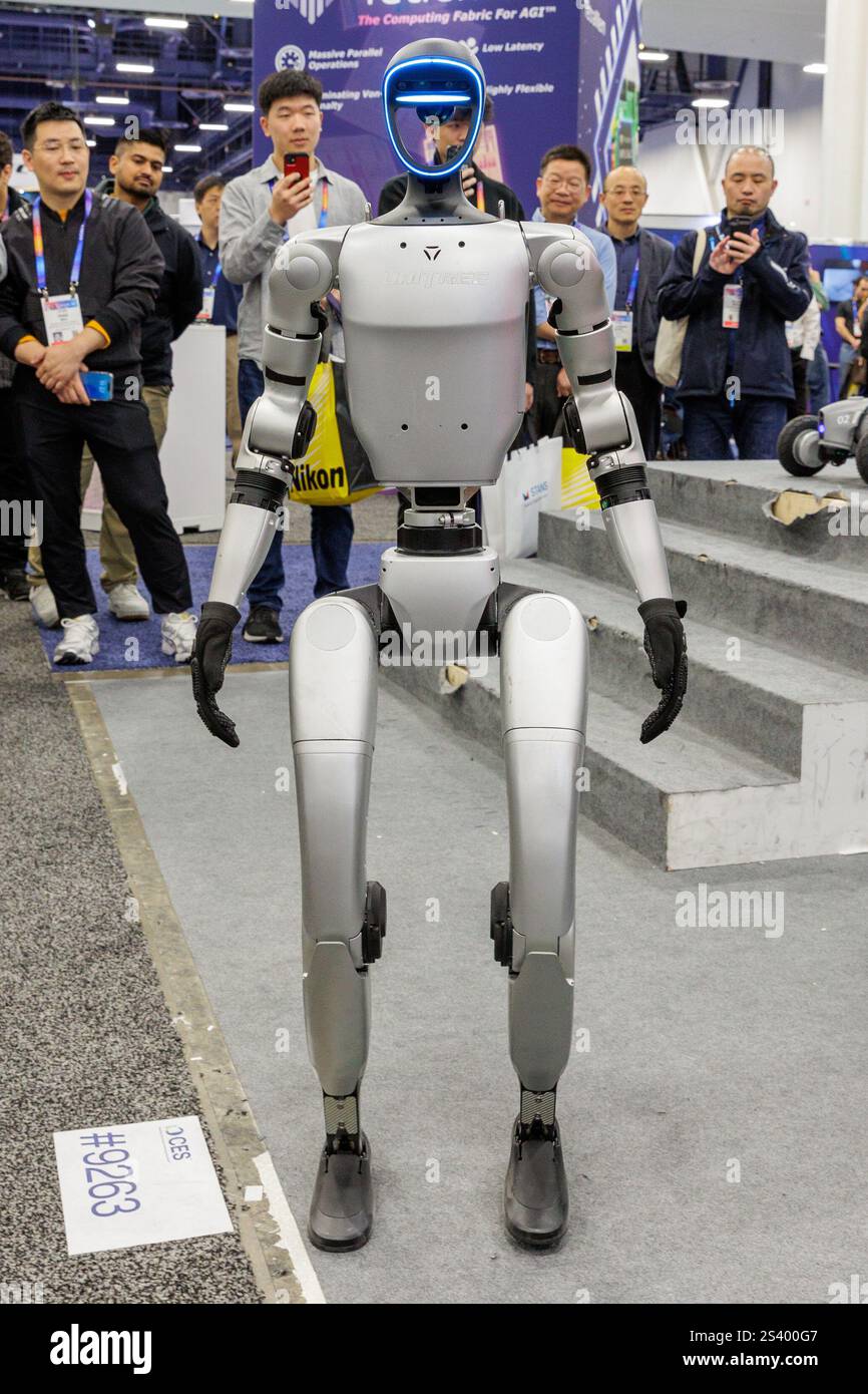 Unitree G1, Humanoid Agent AI Avatar, by Unitree, on display at the Las ... Unitree G1, Humanoid Agent AI Avatar, by Unitree, on display at the Las ...