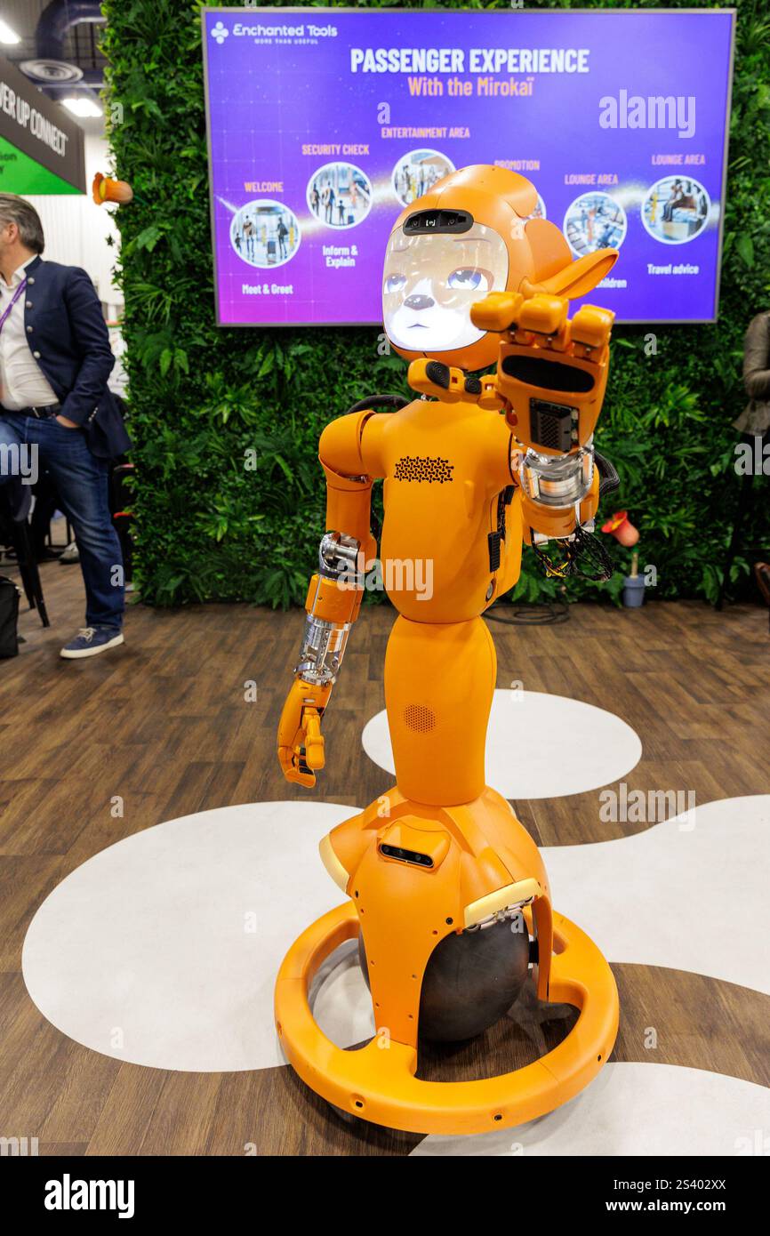 Las Vegas, USA. 09th Jan, 2025. Mirokai, a robot designed for human ...