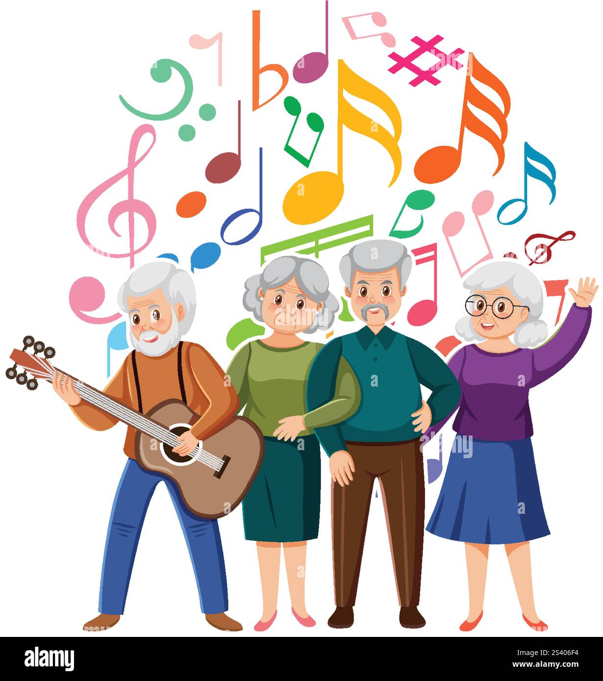 Senior social activities Stock Vector Images - Alamy