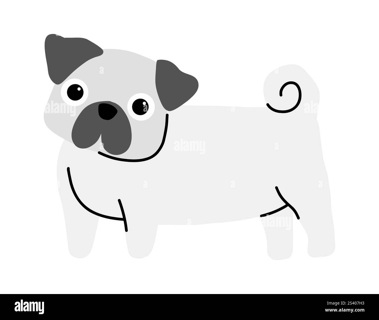 Vector illustration of a cute pug, ideal for pet-related designs ...