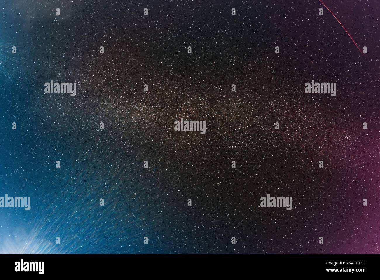 Night Sky Stars With Milky Way Galaxy. Night View Of Natural Glowing ...