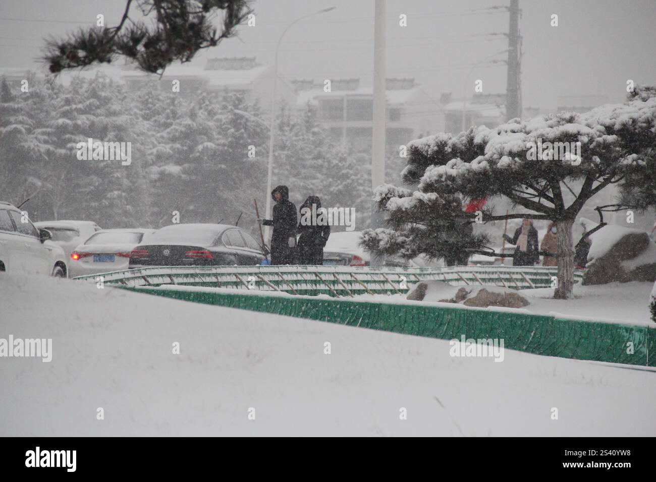 A heavy snowfall attacks Weihai City, east China's Shandong Province, 9 ...