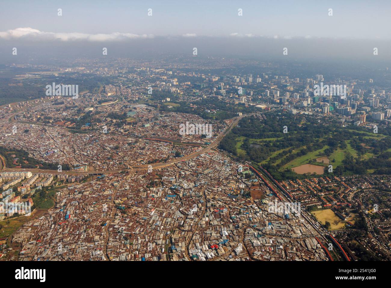 The Kibera slum housing area in Nairobi, seen from above Stock Photo ...