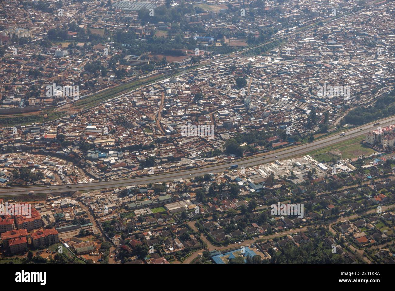 The Kibera slum in Nairobi (center) seen from the air Stock Photo - Alamy