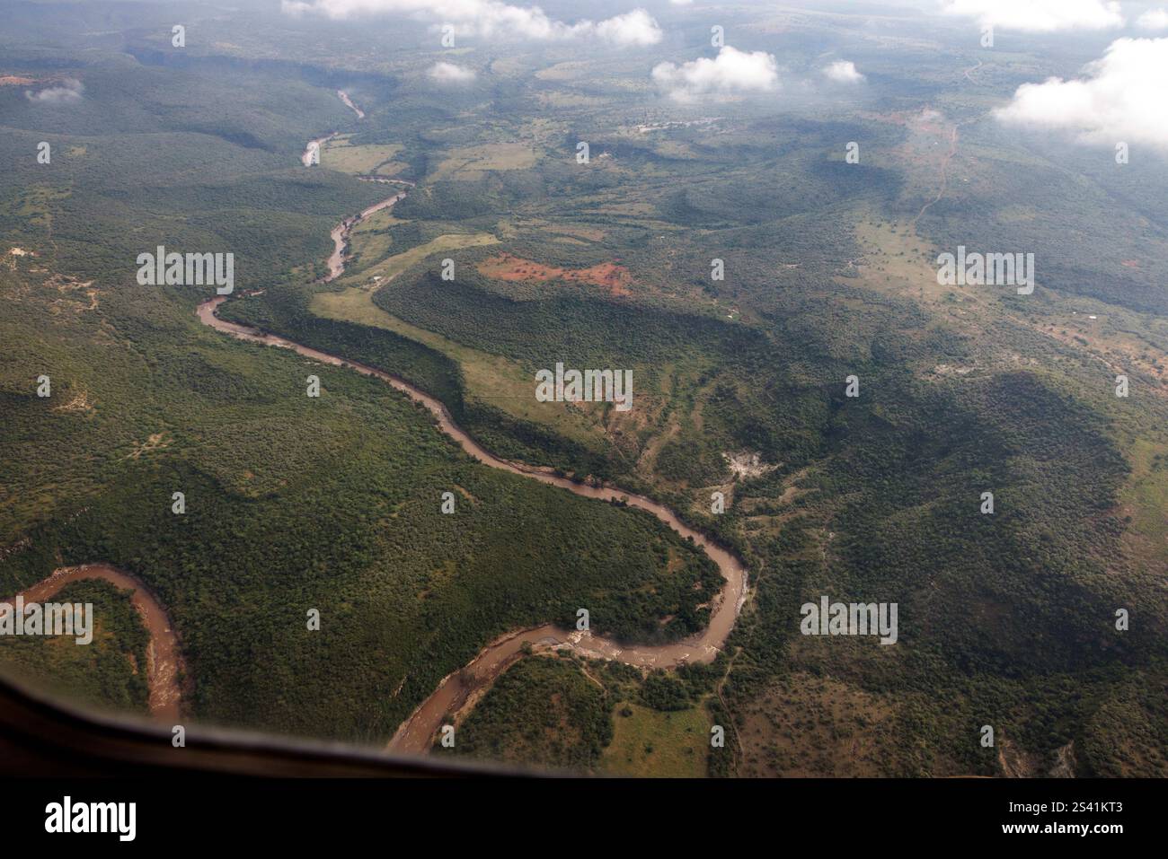 An aerial view of a river in Kenya's Great Rift Valley Stock Photo - Alamy