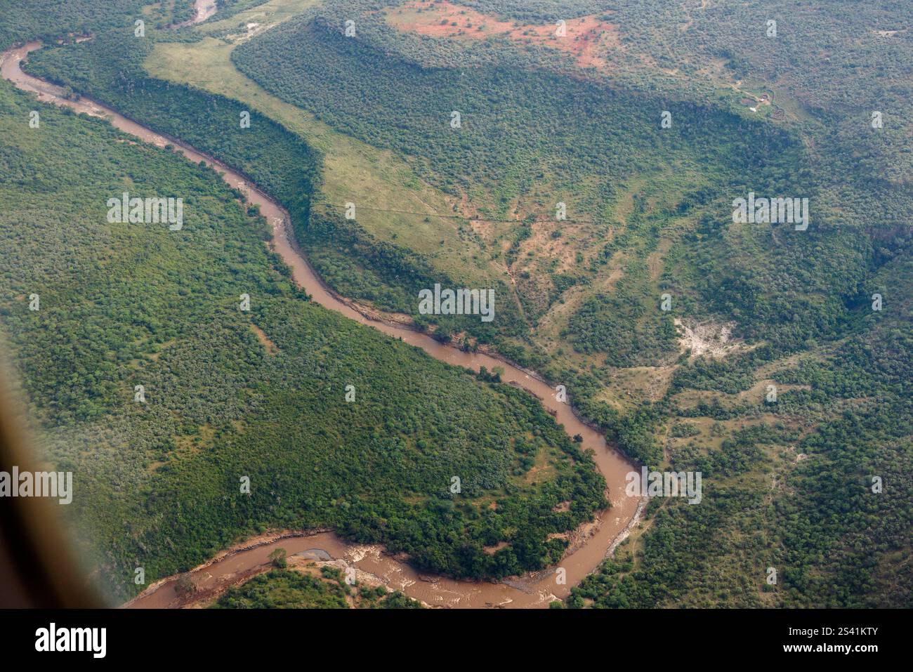 An aerial view of a river in Kenya's Great Rift Valley Stock Photo - Alamy