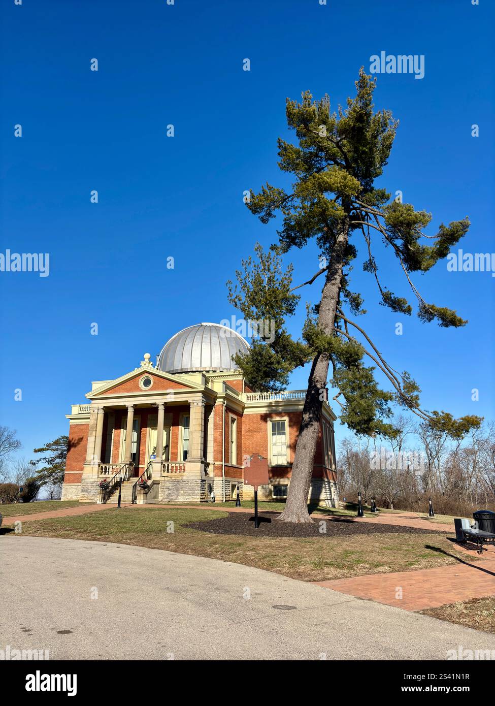 Historic Cincinnati Observatory red brick building with dome Stock ...