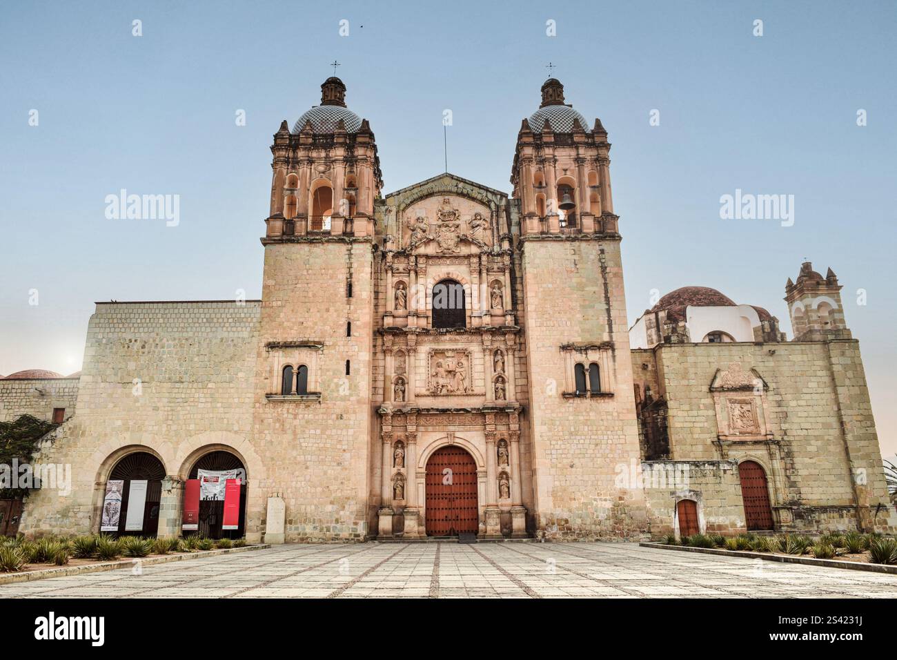 Temple of Santo Domingo Oaxaca against blue sky in the morning Stock ...