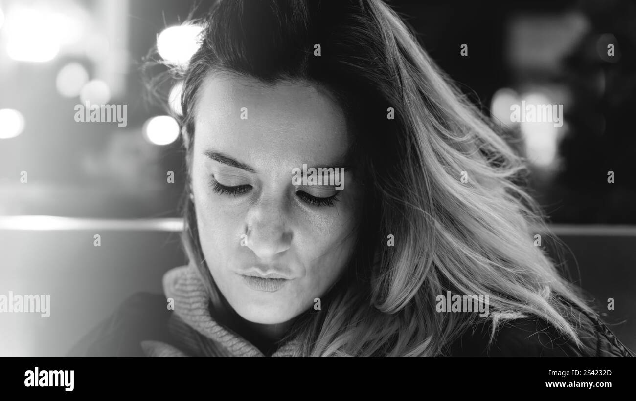 Depressed sad attractive woman feeling lonely Stock Photo - Alamy