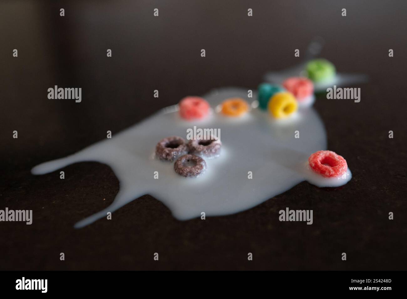Don't cry over spilled fruit loops Stock Photo - Alamy